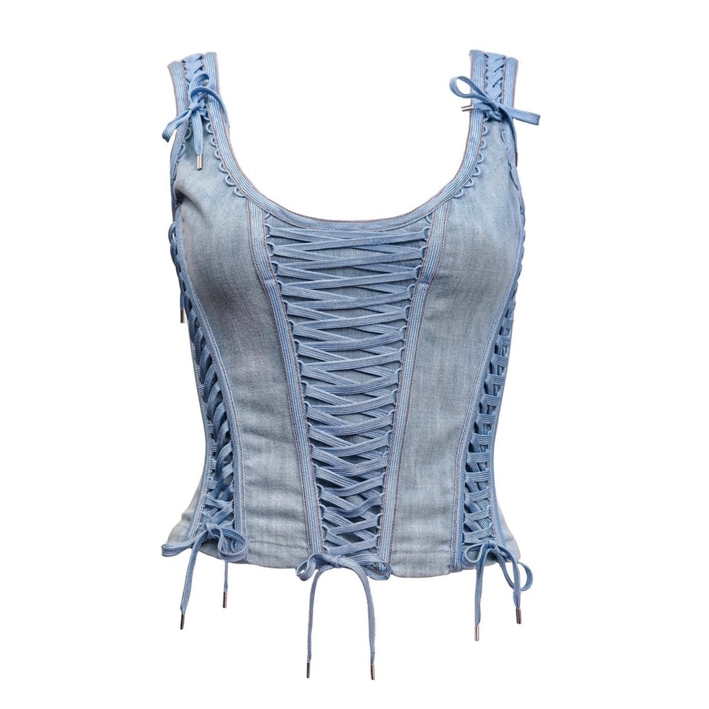 Christian Dior Denim Laced Corset Top - Gem